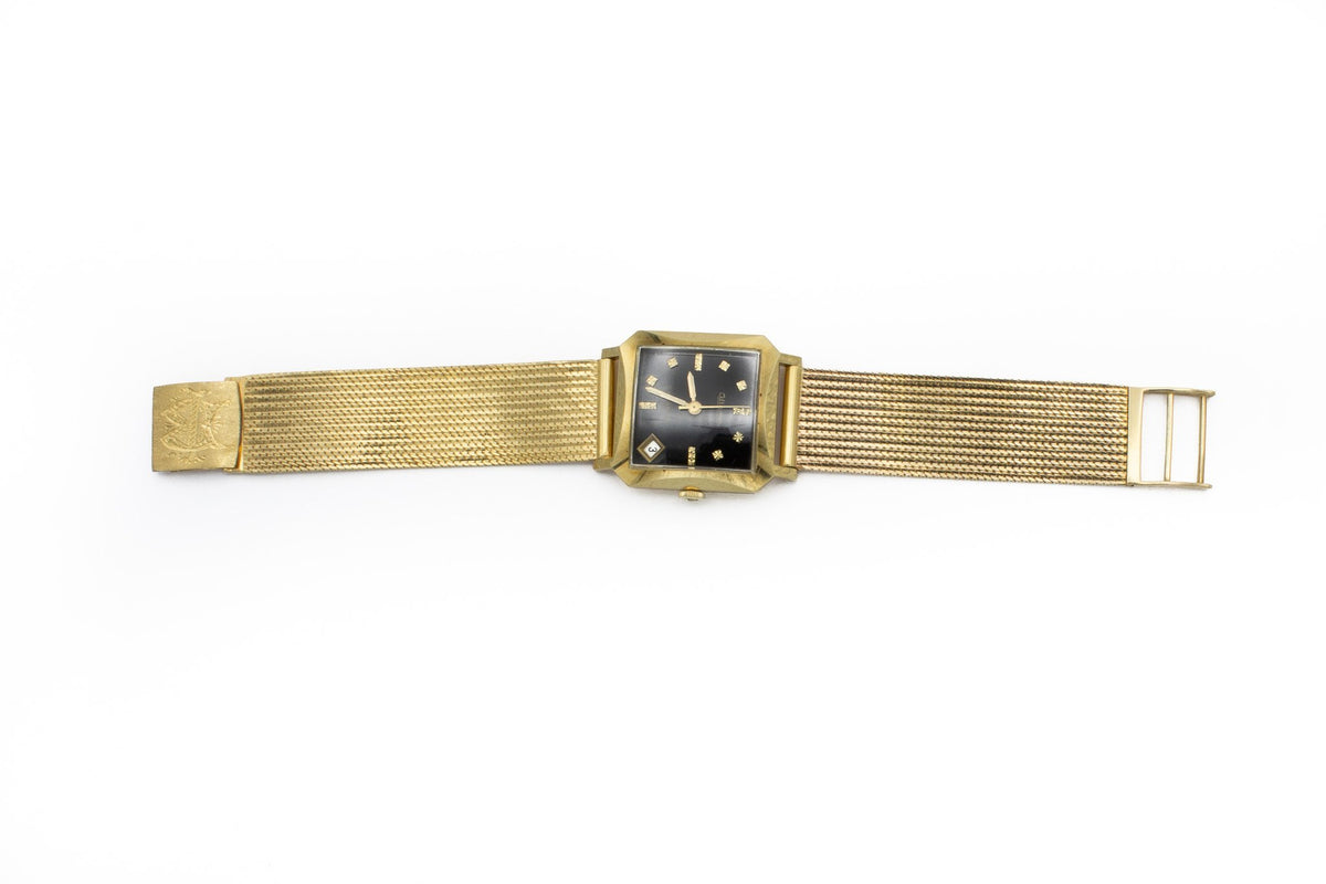 Altanus Gold Watch with Square Black Dial – Aurum Jewelers